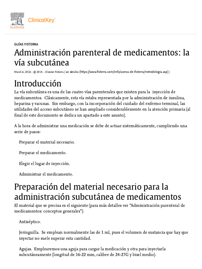 Subcutánea | PDF | Inyección (medicina) | Medicamentos con receta