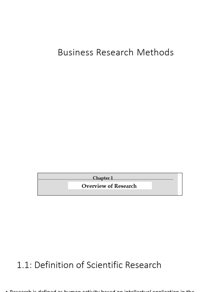 BRM CH 1 Overview of Research | PDF | Scientific Method | Quantitative ...