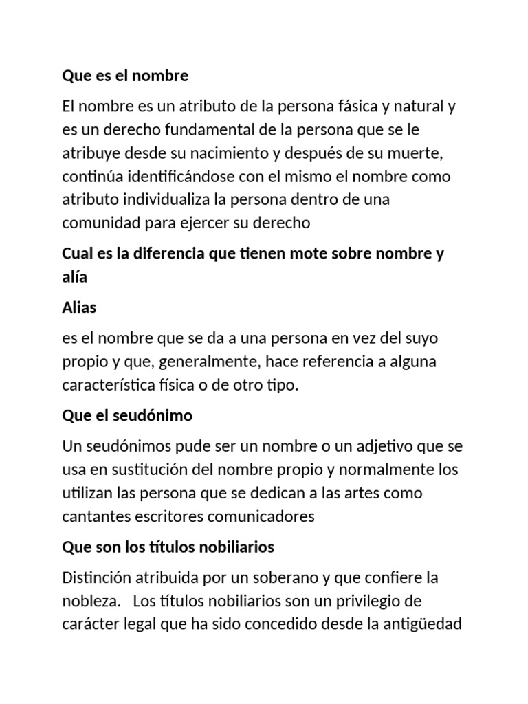 Que Es El Nombre | PDF