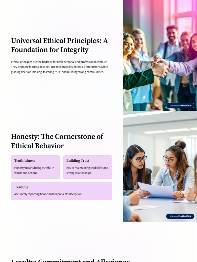 Universal Ethical Principles | PDF | Credibility | Social Psychology