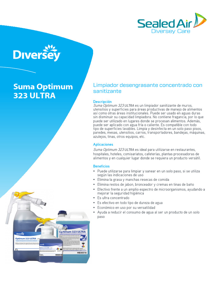 Suma Optimum 323 Ultra - PSS | PDF | Agua | Alimentos
