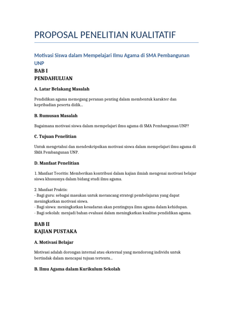 Proposal_Penelitian_Motivasi_Siswa_SMA_UNP | PDF