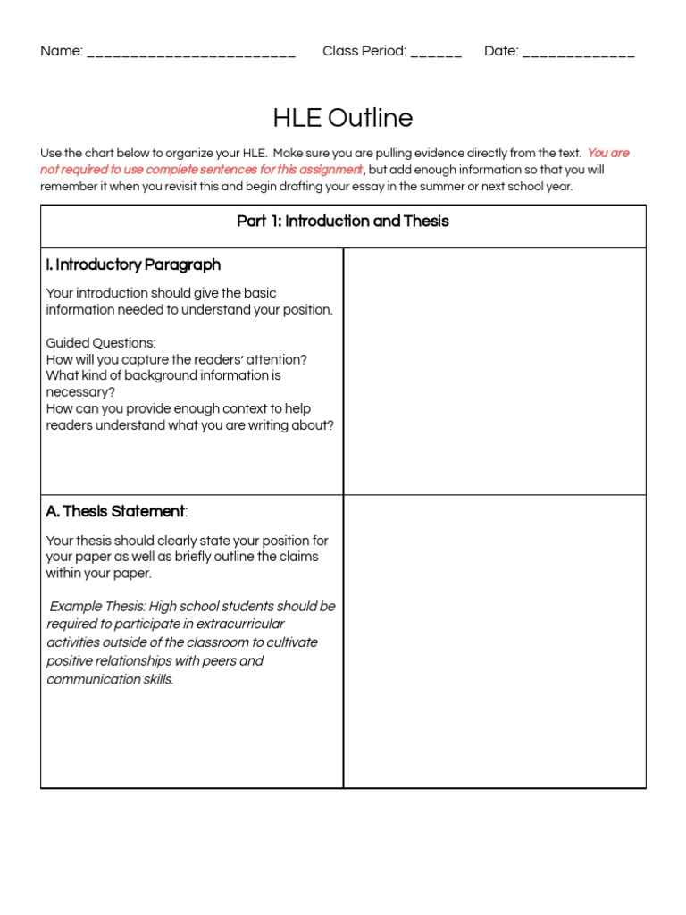 HLE Outline | PDF