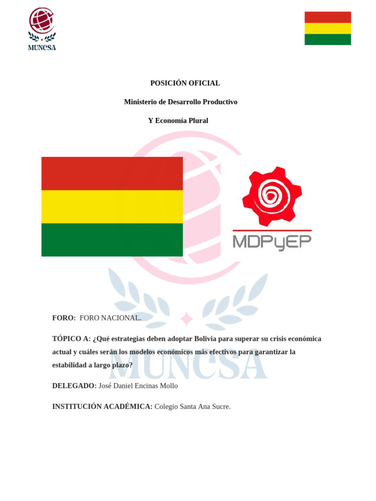 Documento de Posicion Oficial Foro Nacional | PDF | Inversiones | Bolivia