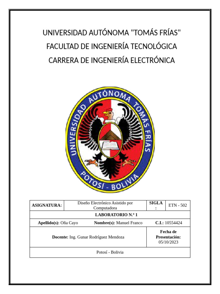Informe Lab #1 ETN 502 | PDF | Arduino | Ingeniería Informática
