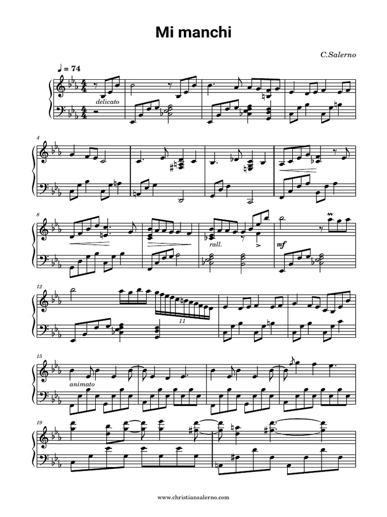 Mi Manchi Christian Salerno | PDF