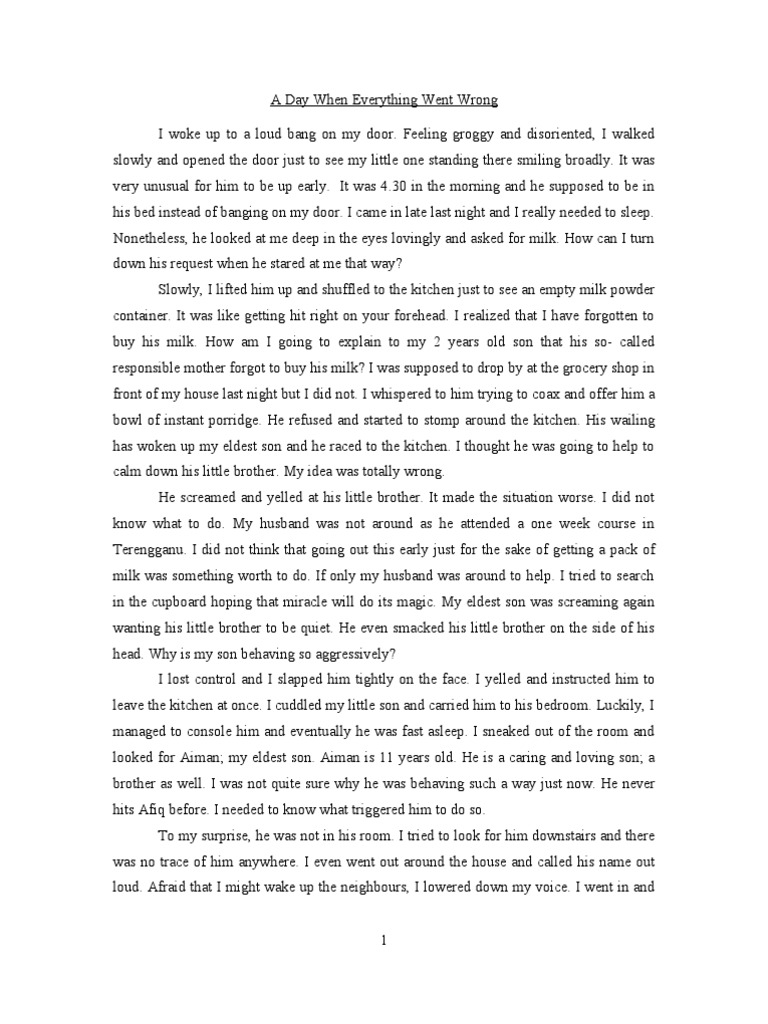 A Day When Everything Went Wrong | PDF