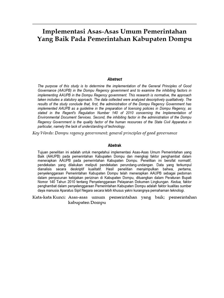Implementasi AAUPB di Dompu Regency | PDF