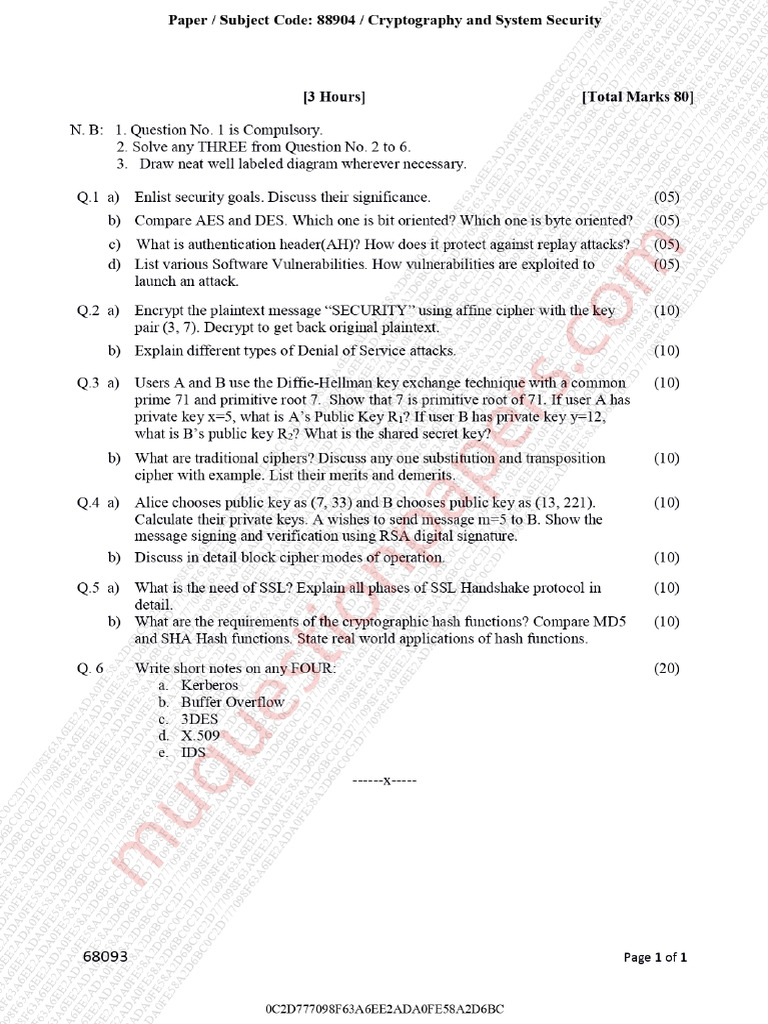 Css Previous Year Questions All | PDF | Public Key Cryptography | Cryptography