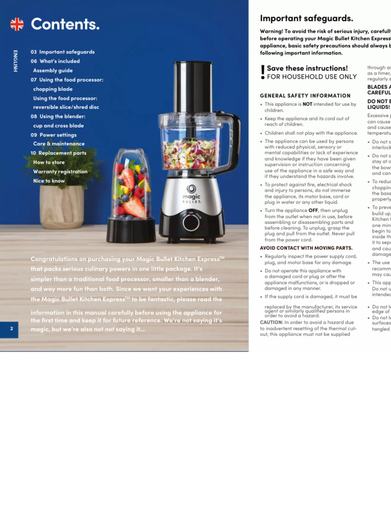 Magic Bullet Kitchen Express Manual | PDF | Food Processor ...