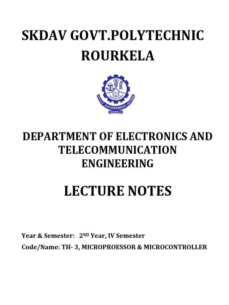 Lecture Notes of Microprocessor and Microcontroller-Converted ...