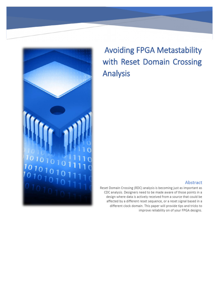 Avoiding FPGA Metastability With Reset Domain Crossing Analysis | PDF | Electrical Engineering ...