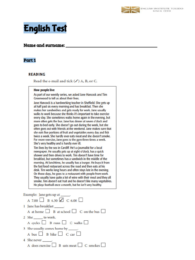 English Test | PDF