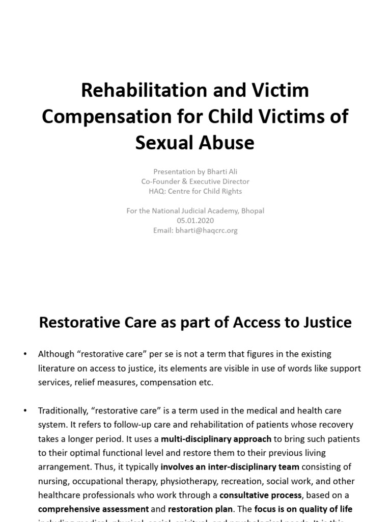 7.rehabilitation and Victim Compensation | PDF | Physical Therapy | Crimes