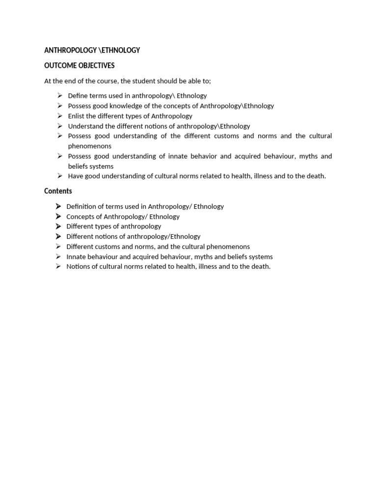 ANTHROPOLOGY Level 100 - 082643 | PDF | Anthropology | Social Stigma