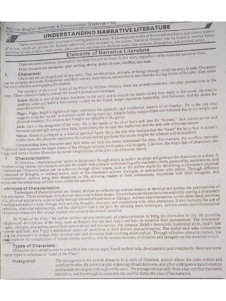 Elements of Narrative Writing | PDF