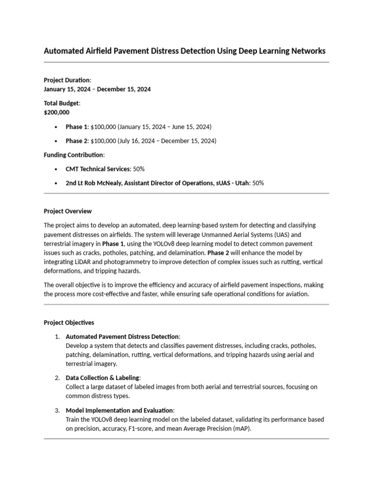 Automated Airfield Pavement Distress Detection Using Deep Learning Networks | PDF | Lidar