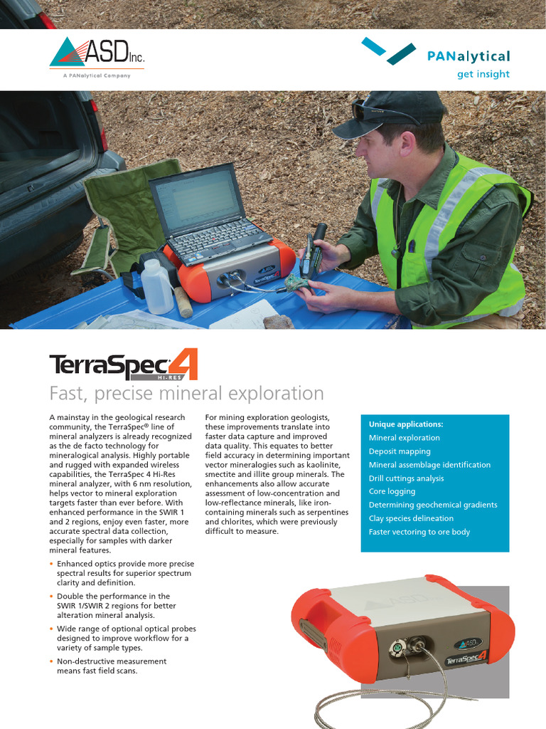 A4 ASD TerraSpec 4 Hi-Res Product Brochure | PDF | Infrared | Minerals