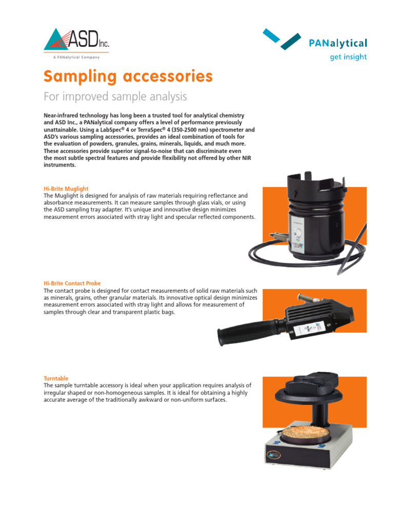 ASD Sampling Accessories | PDF | Analytical Chemistry | Reflectance