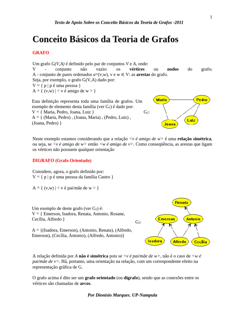 Conceito Básicos Da Teoria de Grafos | PDF | Teoria dos Gráficos ...