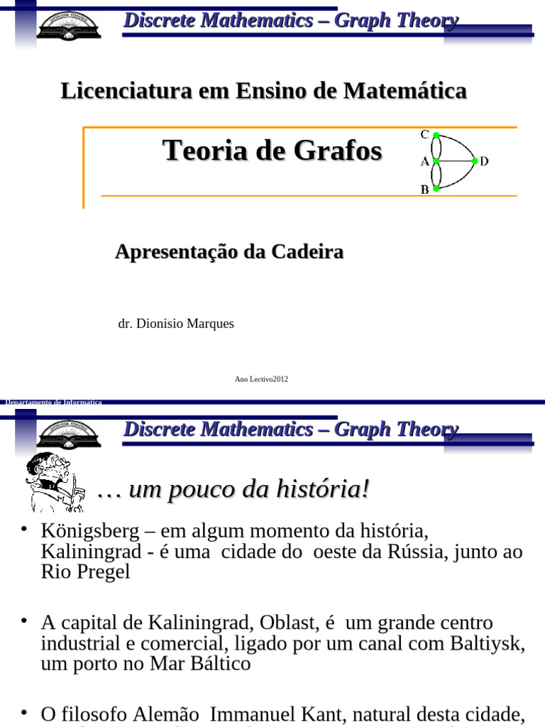 Teoria de Grafos Aula Introduction | PDF | Teoria dos Gráficos | Matemática discreta