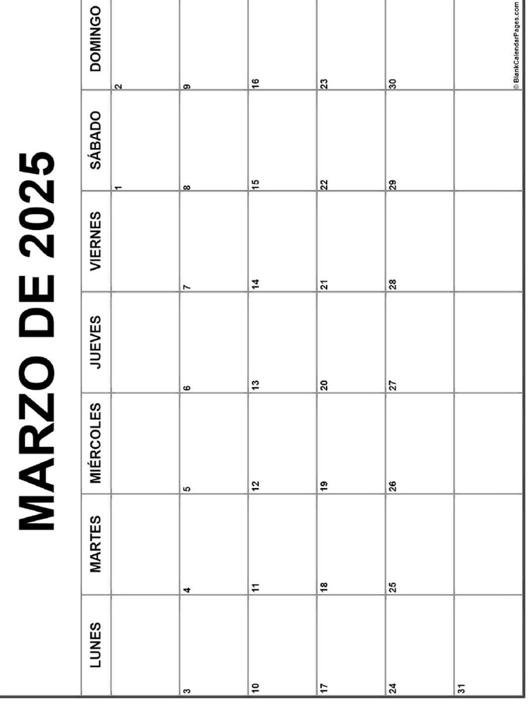 Calendario Marzo 2025 | PDF