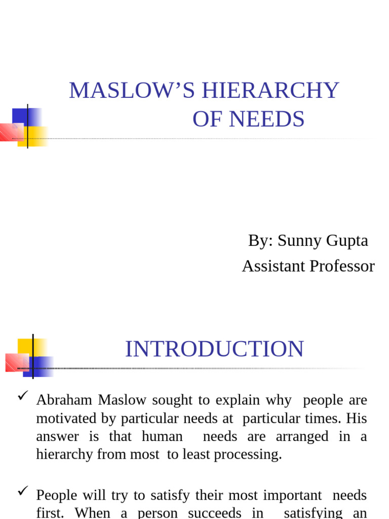 Maslowshierarchyofneeds | PDF | Behavior Modification | Social Psychology