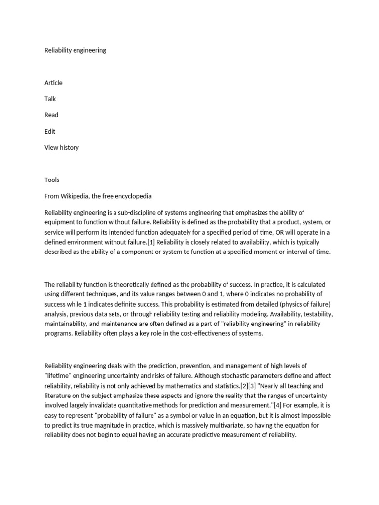 Reliability Engineering | PDF | Reliability Engineering | Systems Engineering