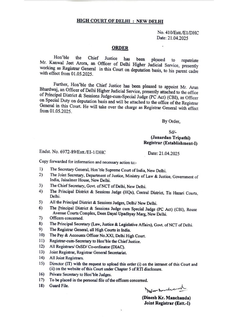 Registrar General Order | PDF
