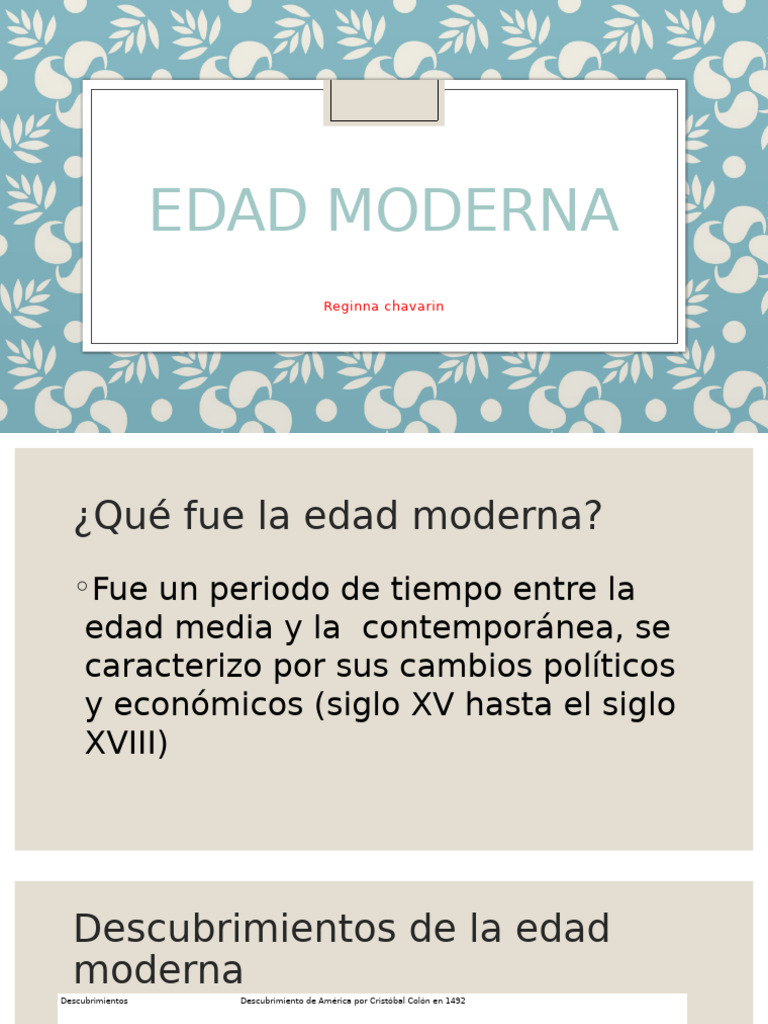 Edad Moderna | PDF