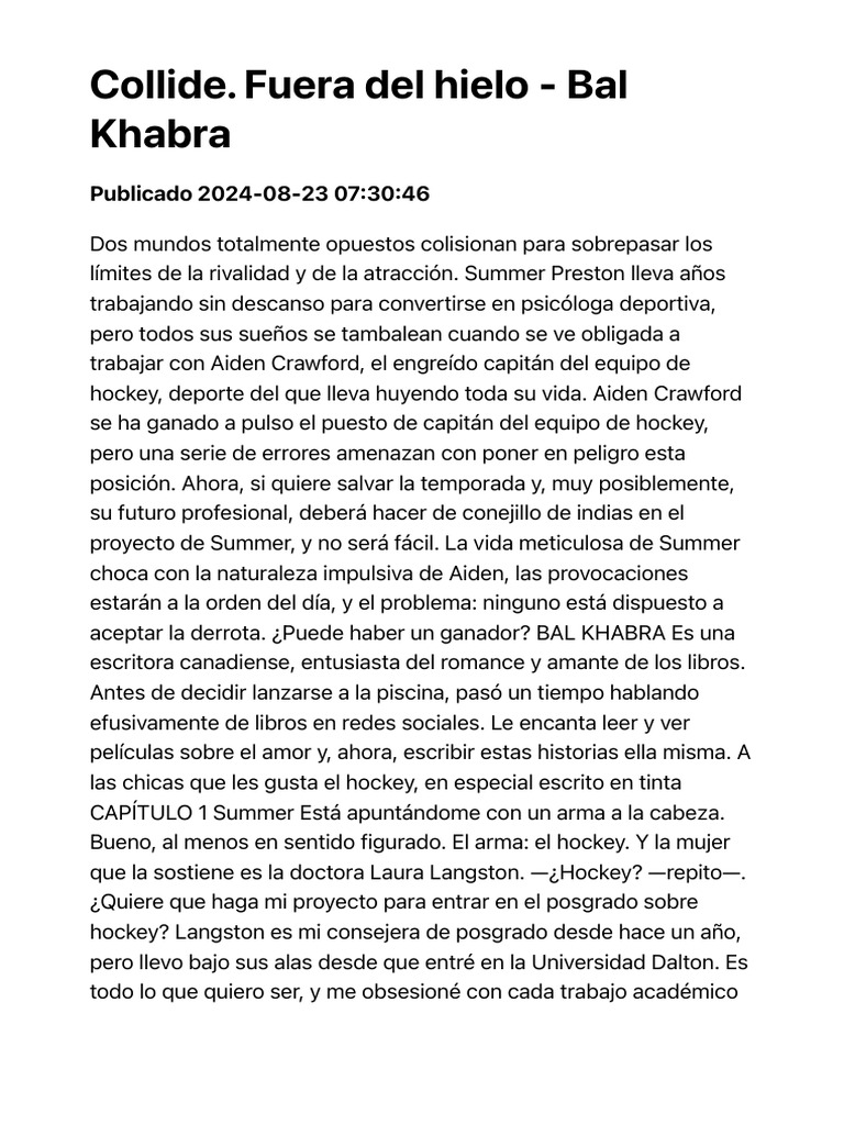 Collide. Fuera Del Hielo - Bal Khabra - PDF Docer - Ar | PDF