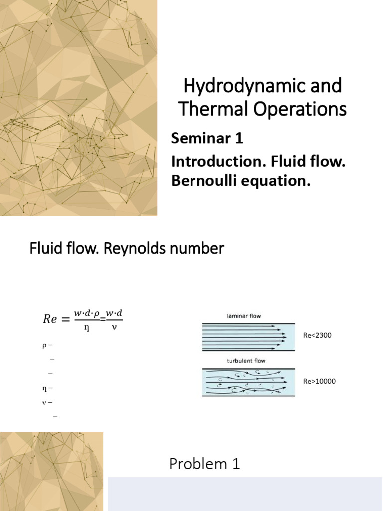 Seminar 1 - HTO | PDF | Reynolds Number | Fluid Dynamics
