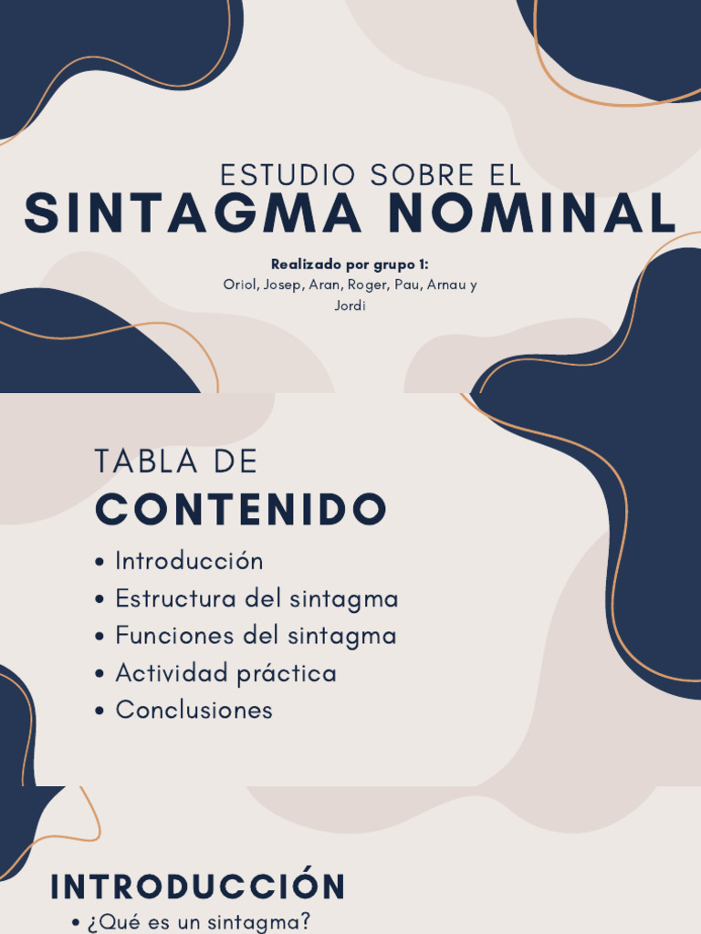 Sintagma Nominal: Estructura y Ejemplos | PDF | Adjetivo | Morfología ...