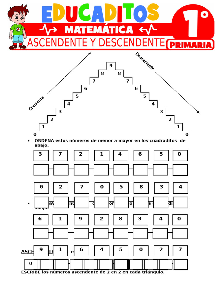 Ejercicios de Números Ascendentes y Descendentes | PDF