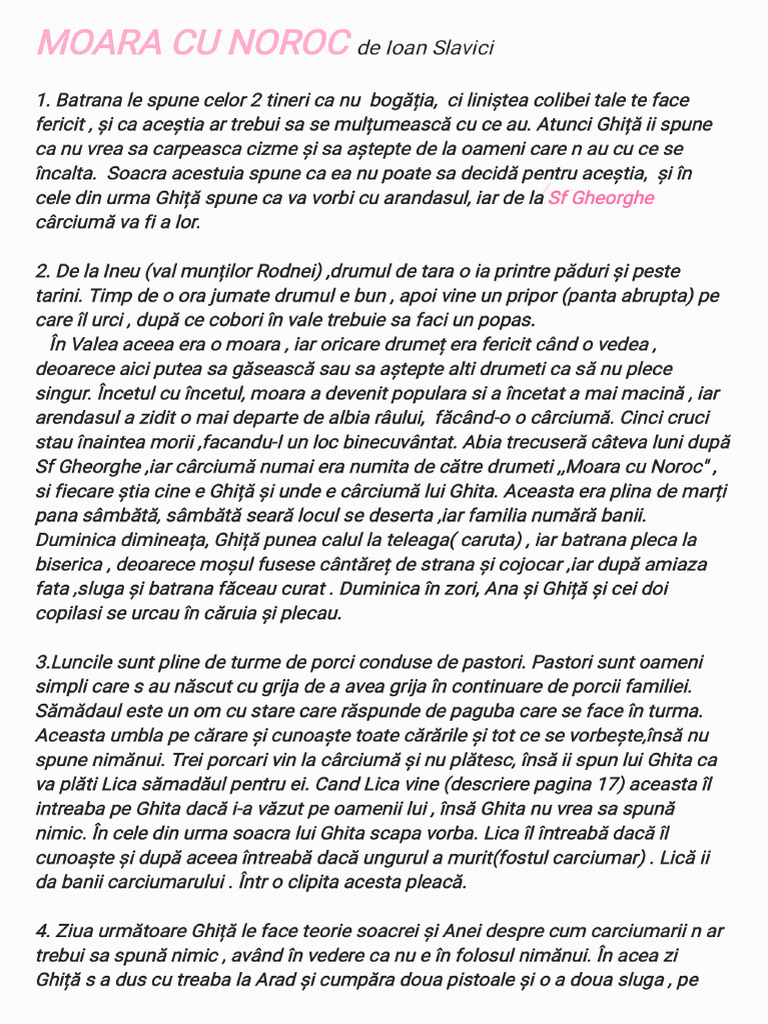 Moara Cu Noroc | PDF