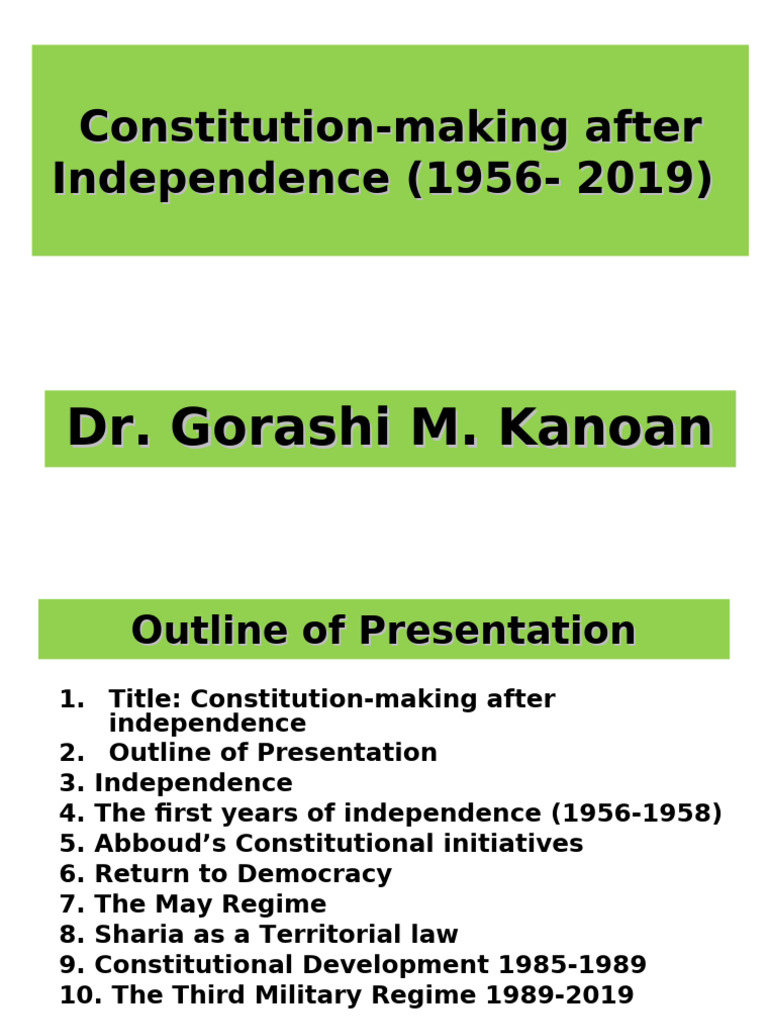 Constitution-Making After Independence-Revised | PDF | Sharia | Sudan