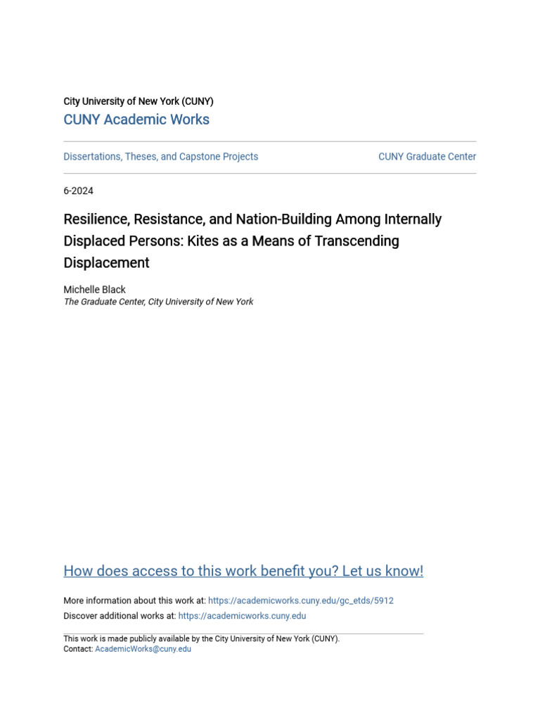 Resilience Resistance and Nation-Building Among Internally Disp | PDF ...