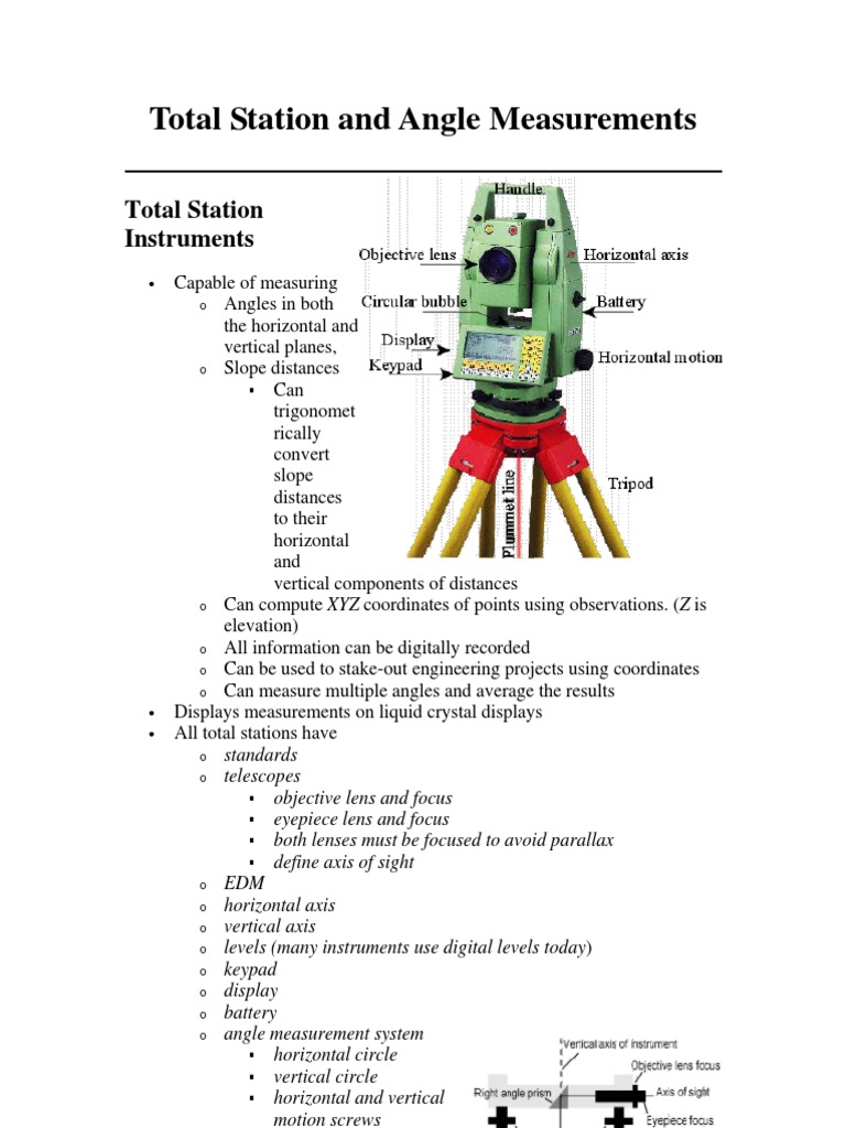 Total Station and Angle Measurements | Angle | Scientific Observation ...