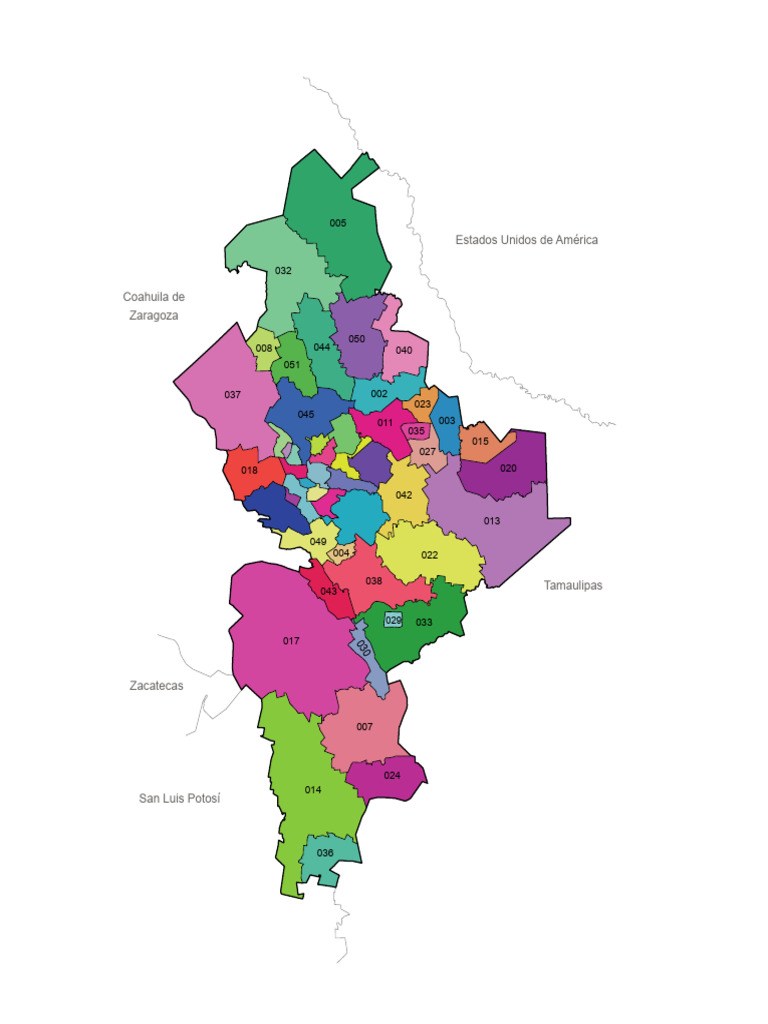 Mapa de Nuevo León con Nombres | PDF