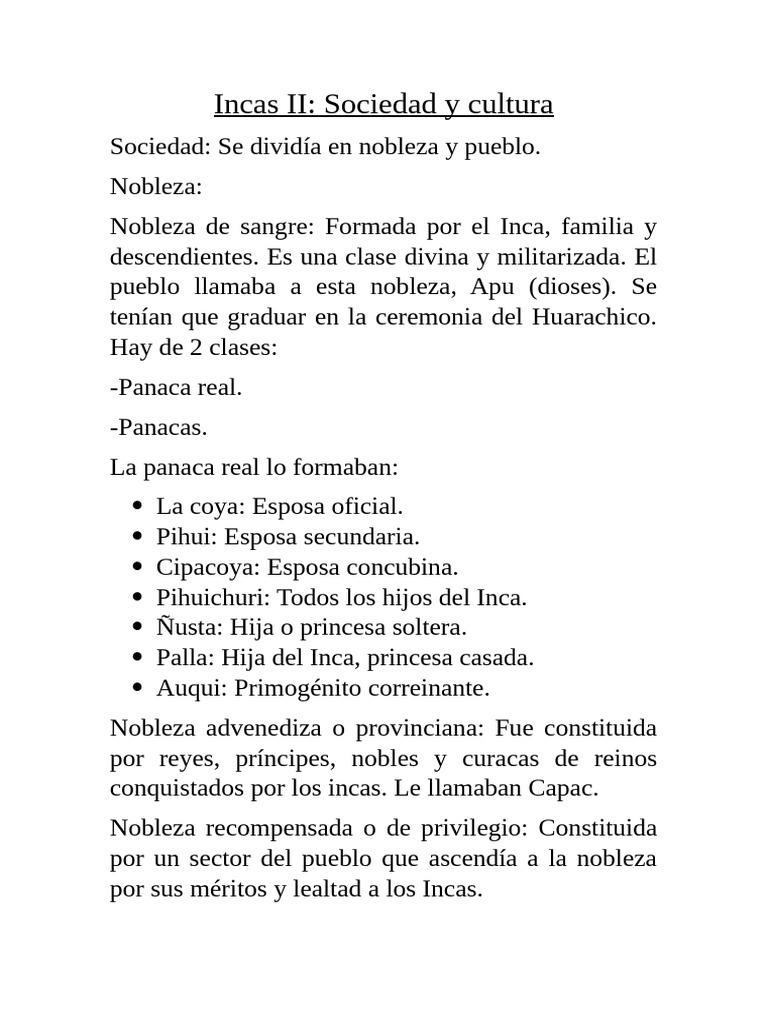 Incas II | PDF | Imperio Inca | Era precolombina