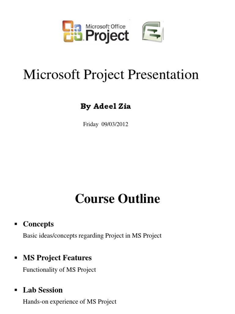 Microsoft Project Presentation-Adeel Zia | PDF | Computing | Software