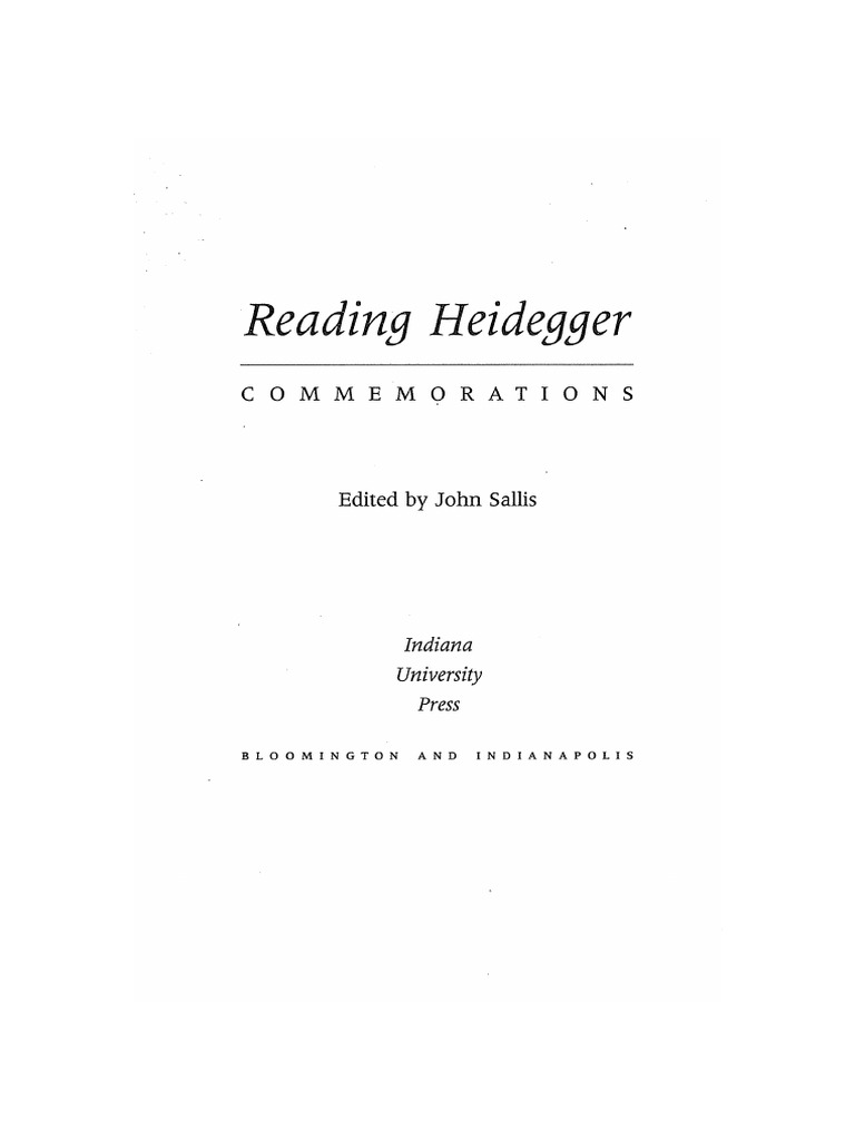1993 Reading Heidegger 3-7 | PDF
