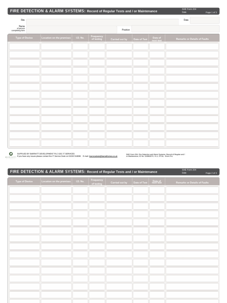 SHE 204 Fire Detection Alarm Systems-Blank. | PDF
