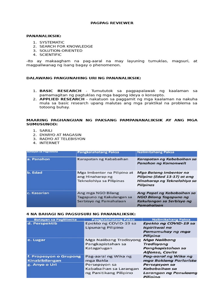 Pagpag Reviewer | PDF