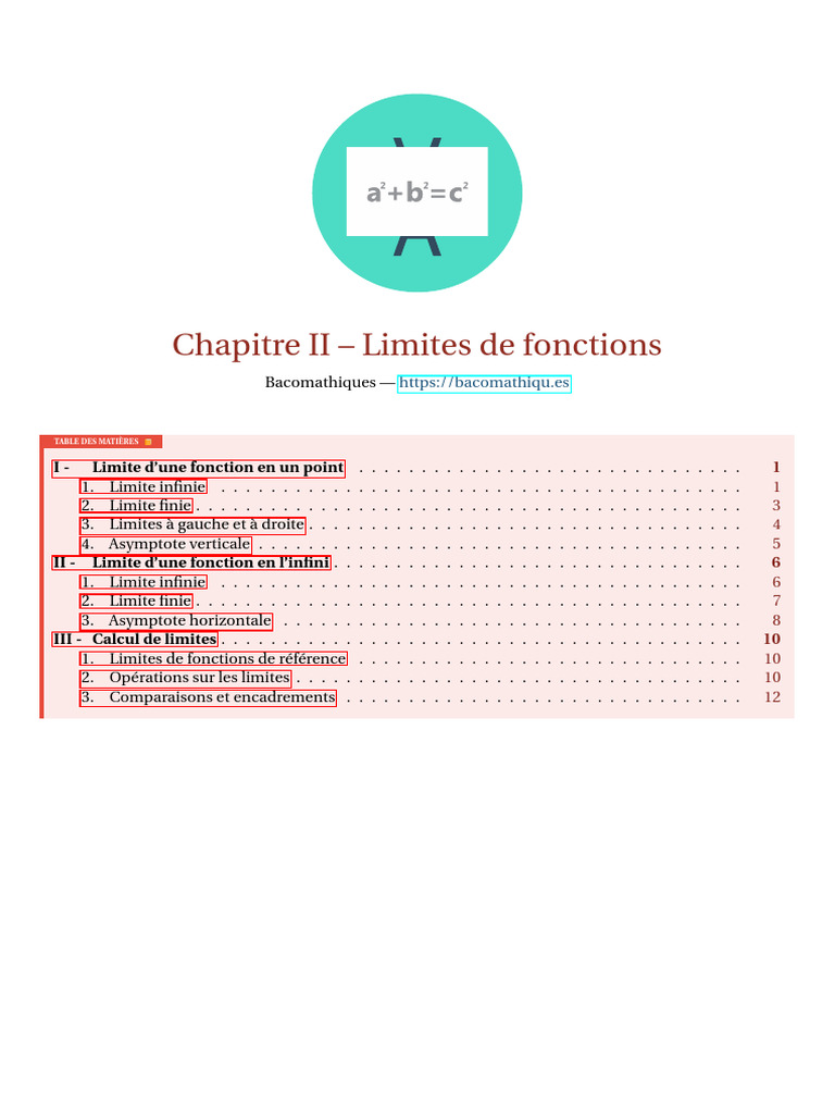 Limites de Fonctions | PDF | Limite (mathématiques) | Asymptote