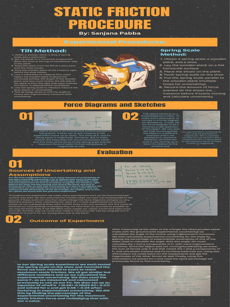 Static Friction Procedure | PDF | Force | Friction