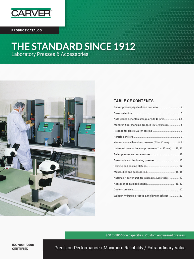 Carver Press Model C Overview | PDF | Countertop | Mechanical Engineering