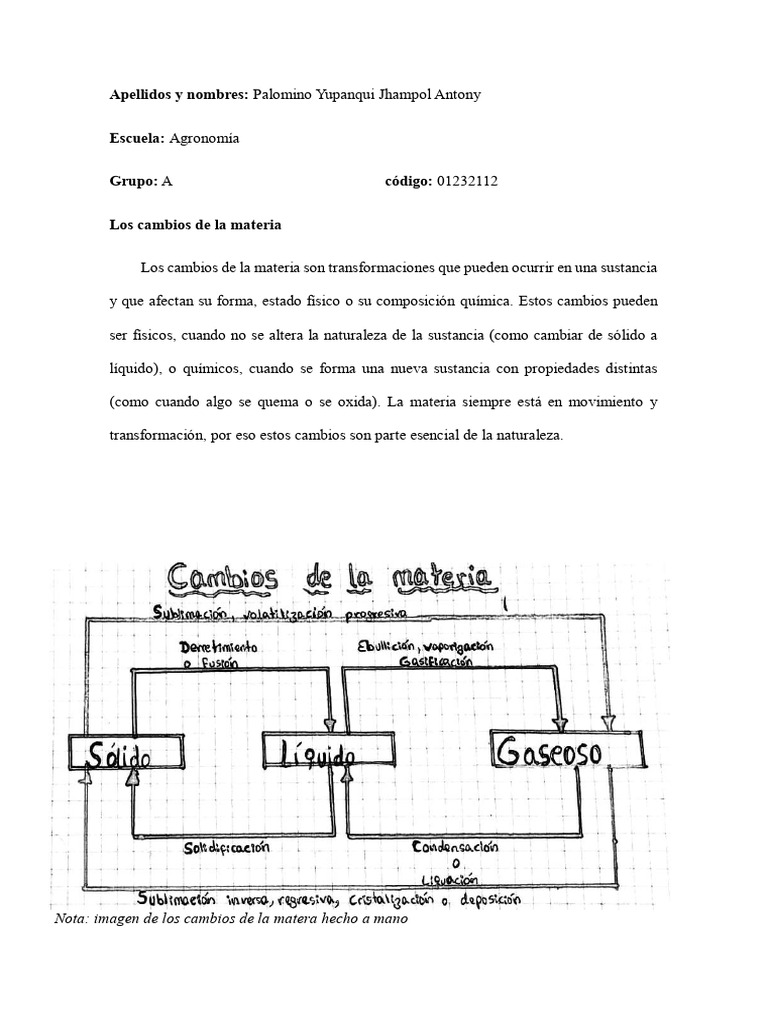 Cambios de La Materia | PDF