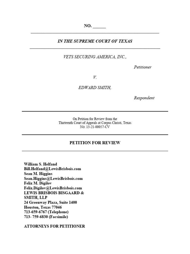 Vets Securing America, Inc. | PDF | Arbitration | Appellate Court