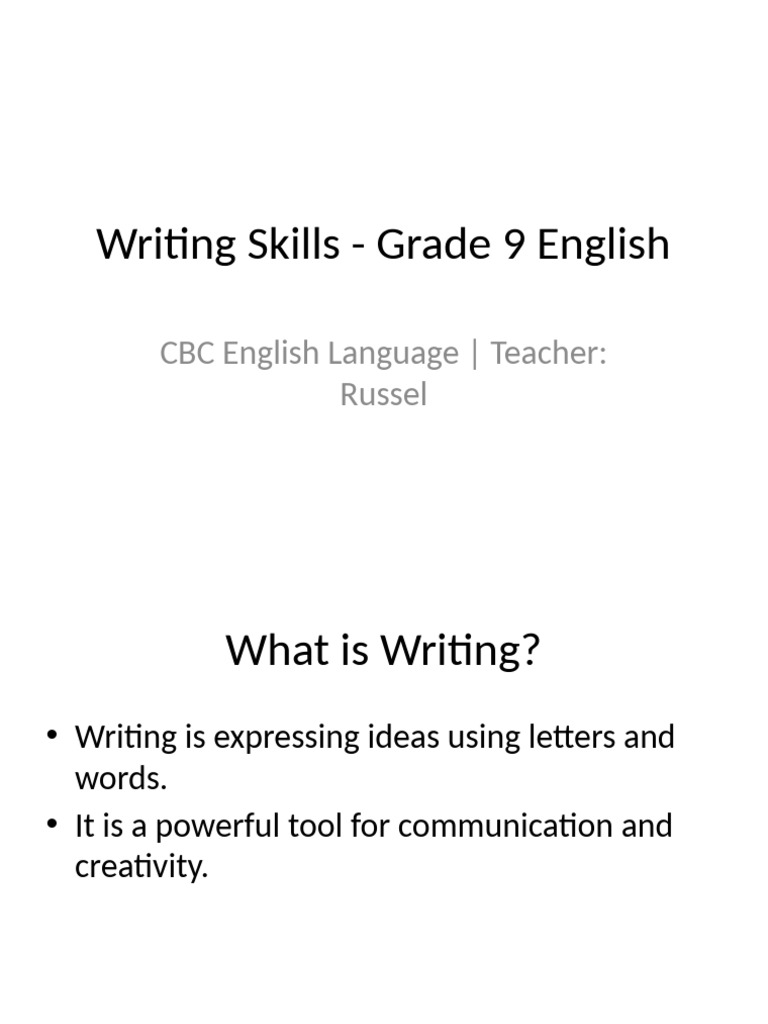 9th Grade Writing Skills Overview | PDF